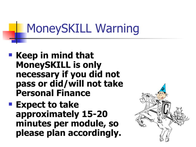 MoneySKILL Access for Dummies | PPT
