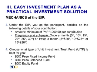 BDO Easy Investment Plan | PPT