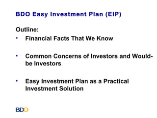 BDO Easy Investment Plan | PPT