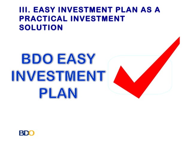 BDO Easy Investment Plan | PPT