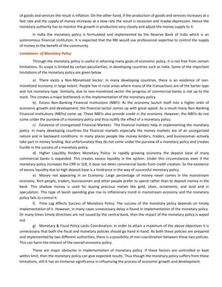 Moneytary policy, objectives and limitations | DOCX