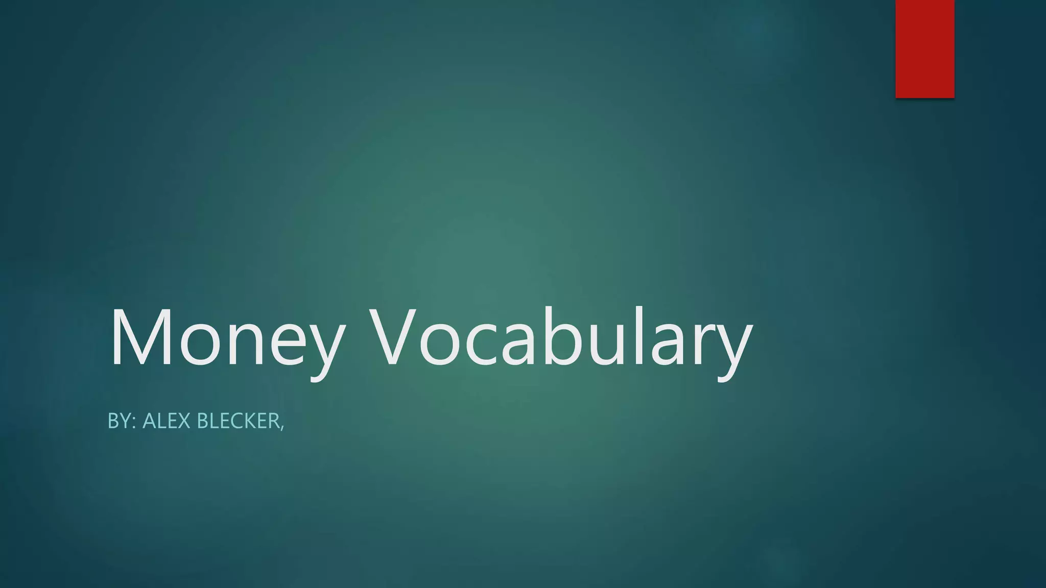Money vocabulary | PPTX