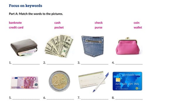 Money Vocabulary - Aula de Inglês sobre dinheiro.pptx
