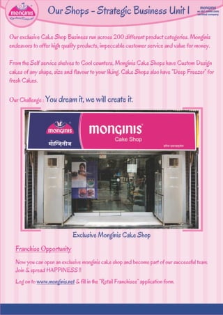 Monginis cake bakery franchise 9315185354, 9555648810 | PDF