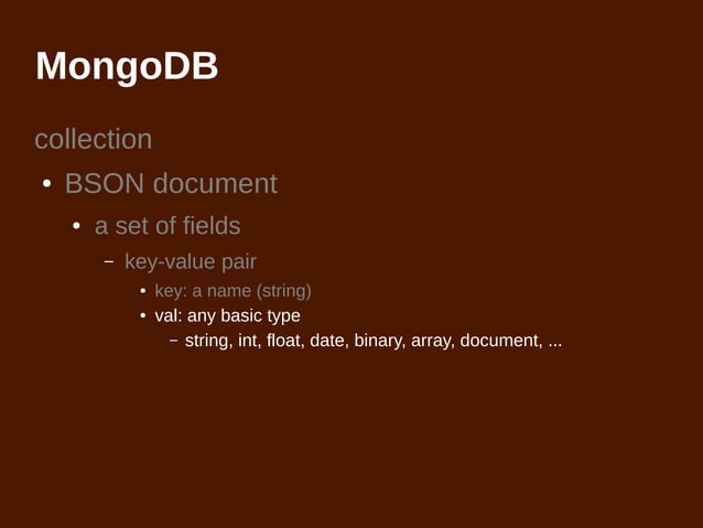 MongoDB - Javascript for your Data | PPT