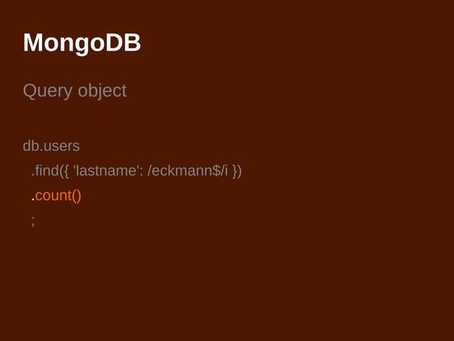MongoDB - Javascript for your Data | PPT