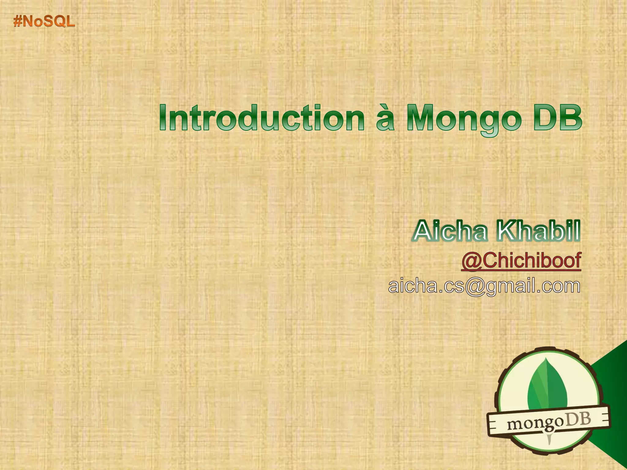 Introduction to MongoDB | PPT