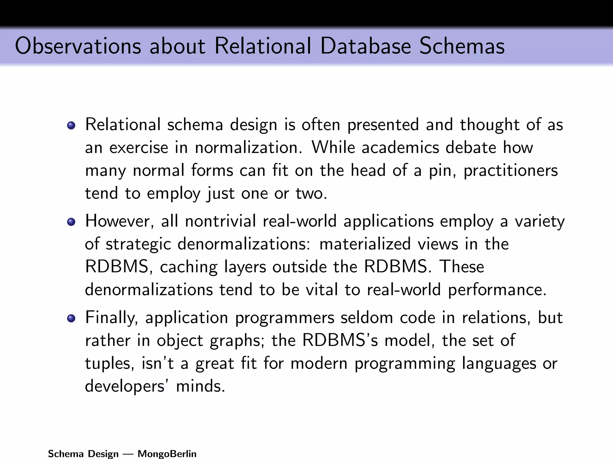 MongoDB Schema Design (Richard Kreuter's Mongo Berlin preso) | PDF