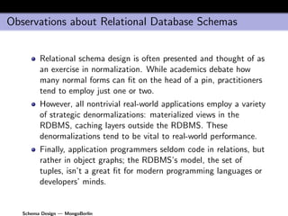 MongoDB Schema Design (Richard Kreuter's Mongo Berlin preso) | PDF