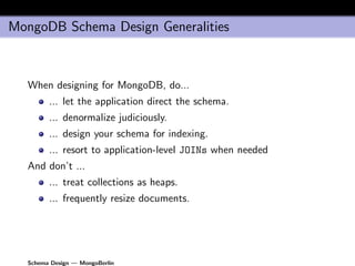MongoDB Schema Design (Richard Kreuter's Mongo Berlin preso) | PDF