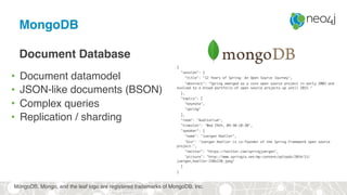 Neo4j + MongoDB. Neo4j Doc Manager for Mongo Connector - GraphConnect SF 2015 | PPT
