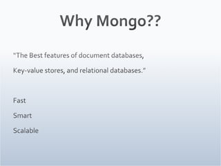Mongodb -"Alternative" Database | PPT