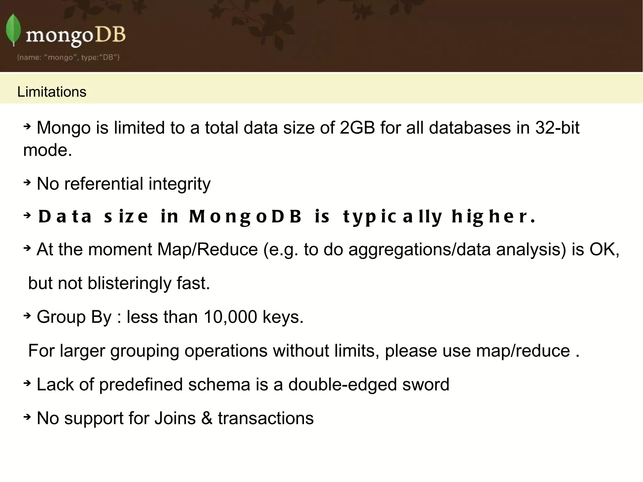 MongoDb - Details on the POC | PPT