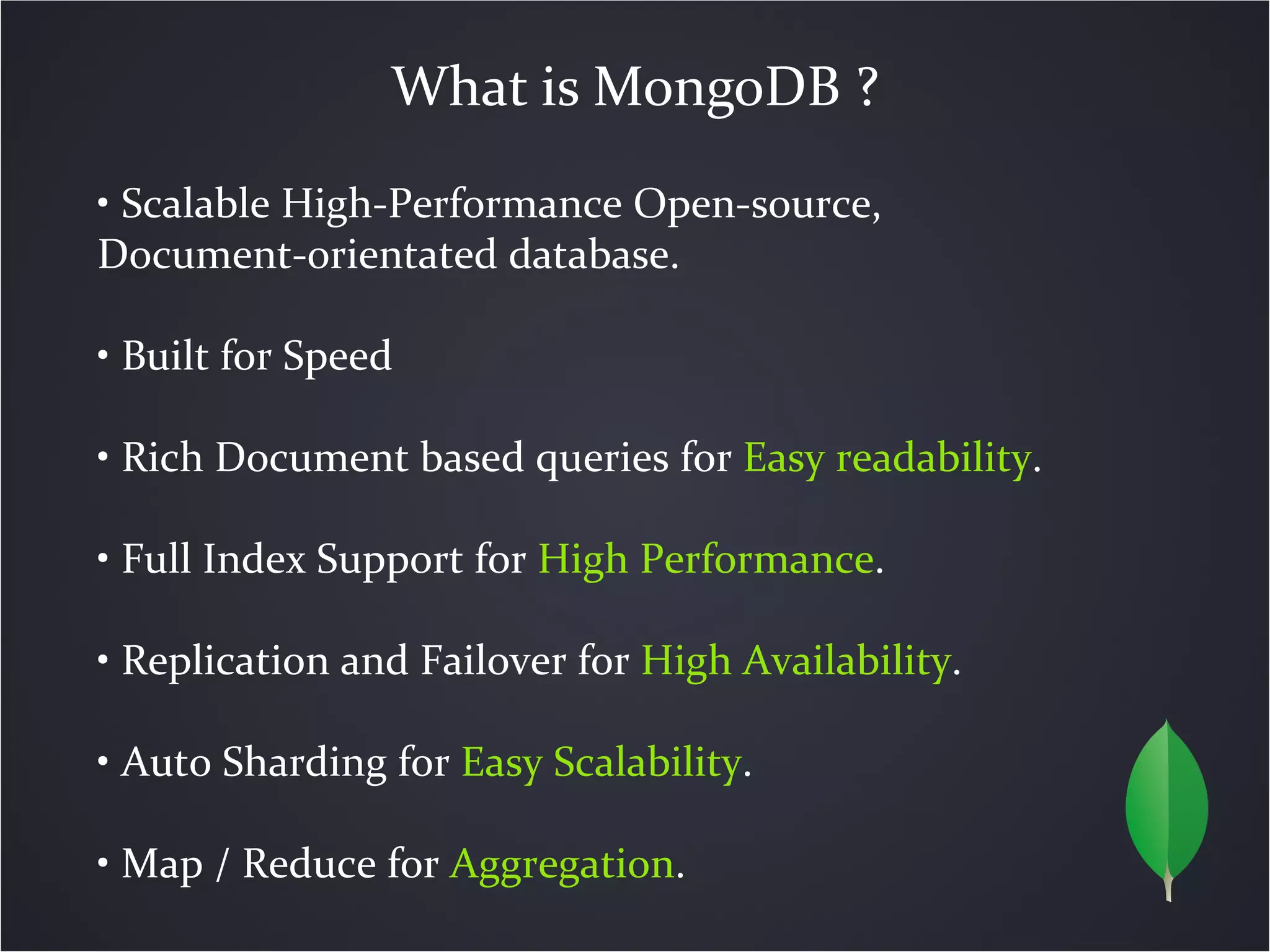 Introduction to MongoDB | PPT