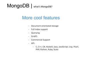 Mongodb | PPSX | Databases | Computer Software and Applications