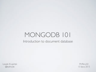 MongoDB 101 | PDF
