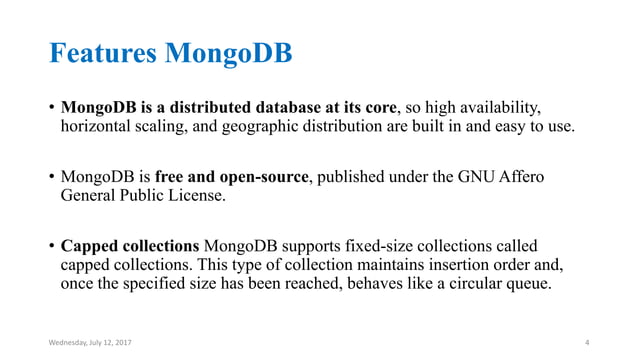 Introduction To MongoDB | PPTX