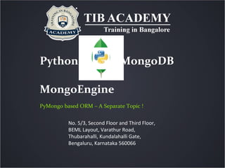 Mongodb Training Tutorial in Bangalore | PPT