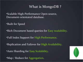 Mongodb Training Tutorial in Bangalore | PPT