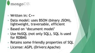 Mongodb basics and architecture | PPTX