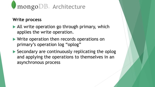Mongodb basics and architecture | PPTX