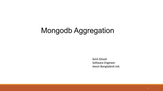 MongoDB Aggregation | PPTX