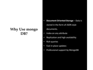 Introduction about Mongo DB for Beginners | PPTX