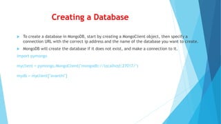 Mongodatabase with Python for Students.pptx