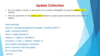 Mongodatabase with Python for Students.pptx