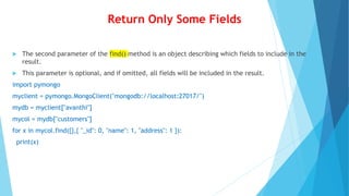 Mongodatabase with Python for Students.pptx