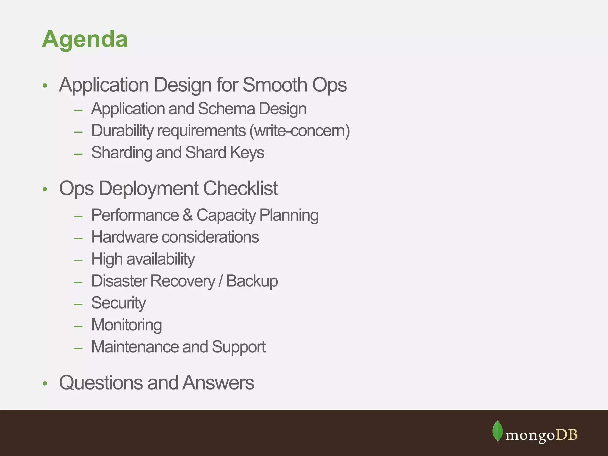 MongoDB Deployment Checklist | PPT
