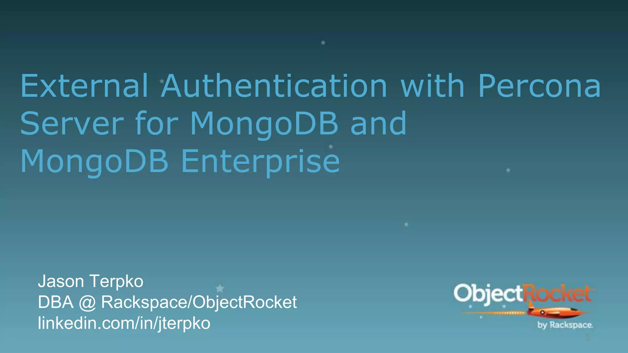 MongoDB - External Authentication | PPT