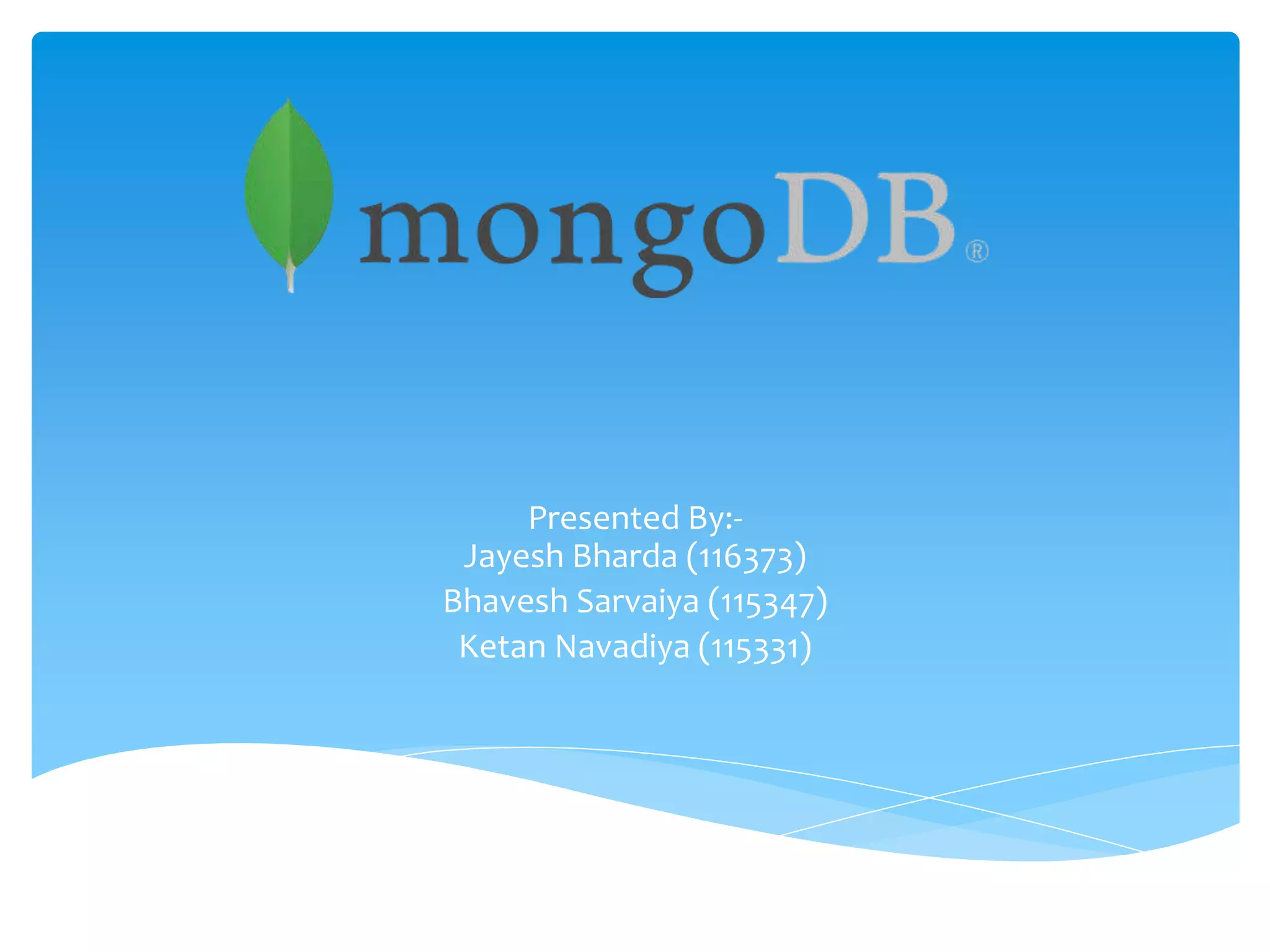 Mongo Db Nosql 1 Ppt