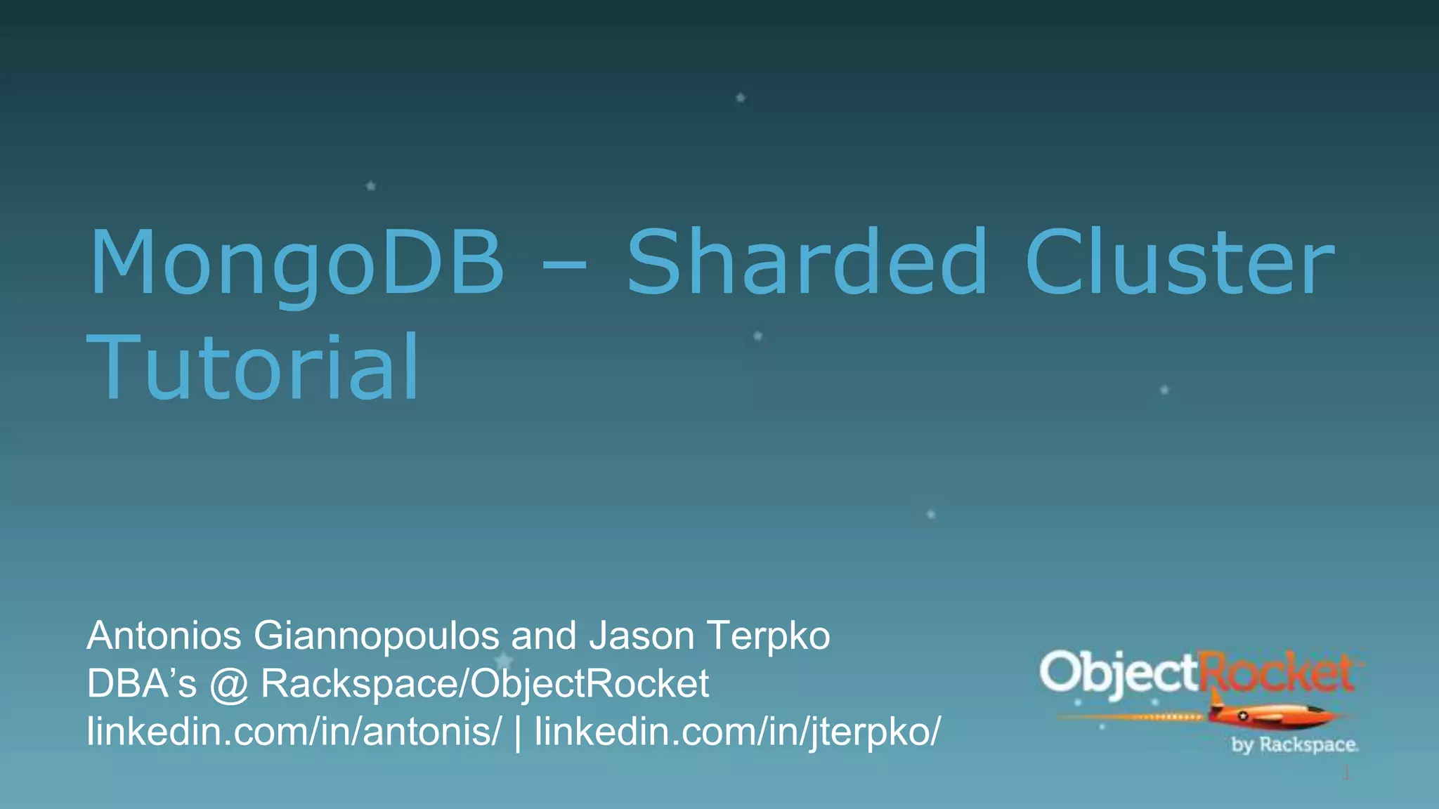 MongoDB - Sharded Cluster Tutorial | PPT