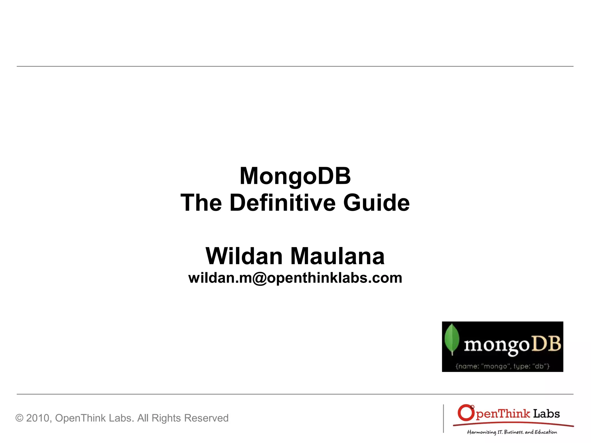 Mongodb The Definitive Guide Ppt
