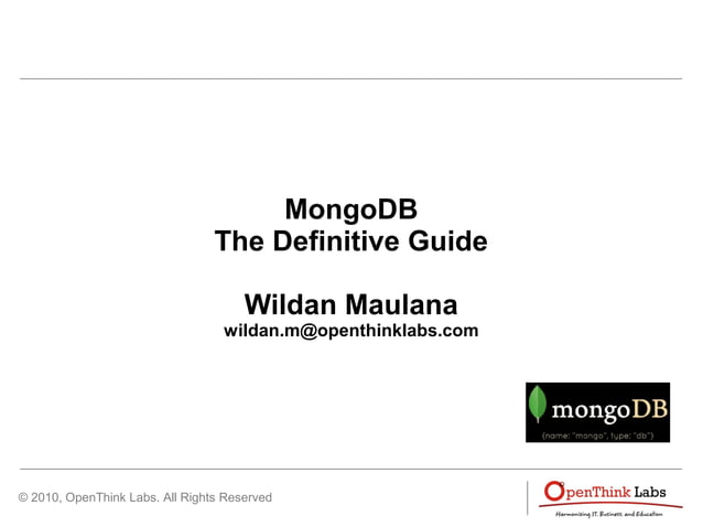 MongoDB : The Definitive Guide | ODP