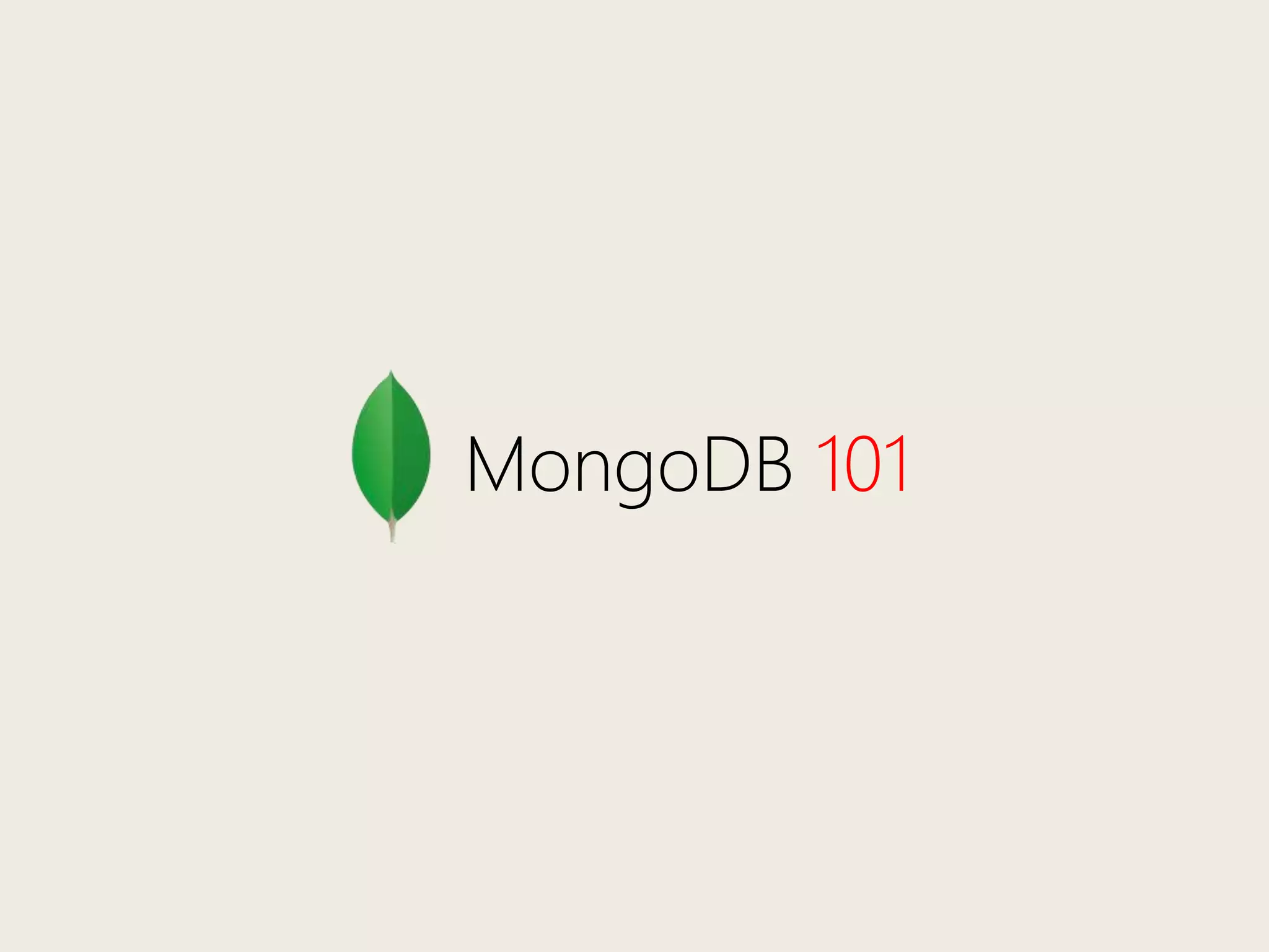 MongoDB 101 | PPTX