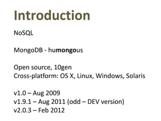 Meetup#1: 10 reasons to fall in love with MongoDB | PPT