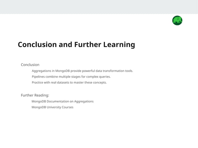 Learning MongoDB Aggregations in 10 Minutes | PPTX