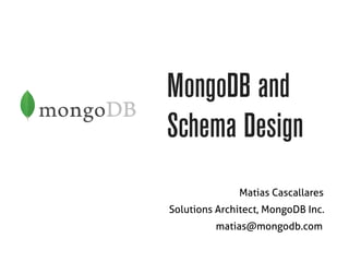 MongoDB and Schema Design | PPT