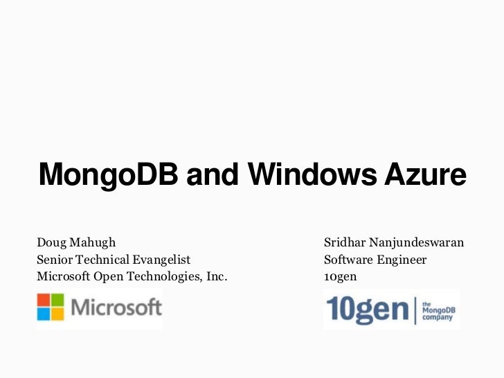 MongoDB and Windows Azure