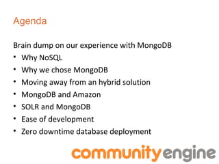 MongoDB at community engine | PPT