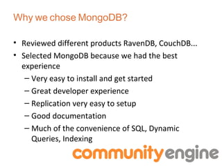 MongoDB at community engine | PPT