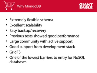 MongoDB at Giant Eagle by David Williams | PPT