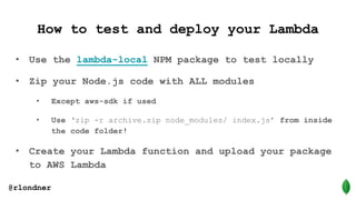Building serverless apps with MongoDB Atlas and AWS Lambda | PPT