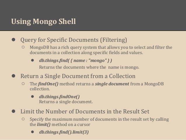 Mongo db basics