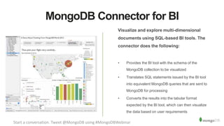 Webinar: Live Data Visualisation with Tableau and MongoDB | PPT