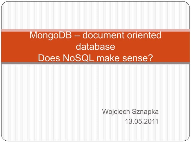 Mongo Db Document Oriented Database Ppt