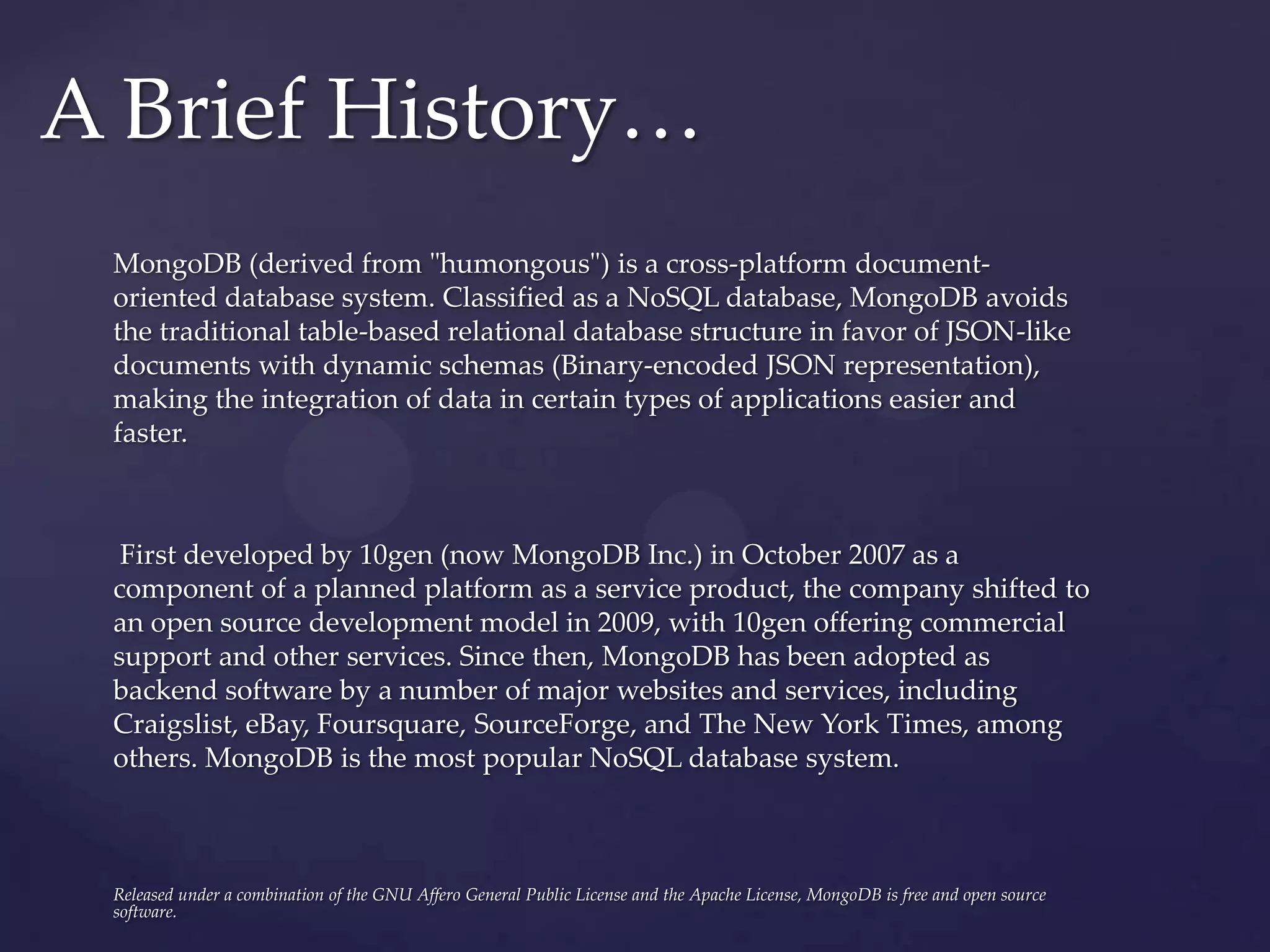 Mongo DB Presentation | PPT