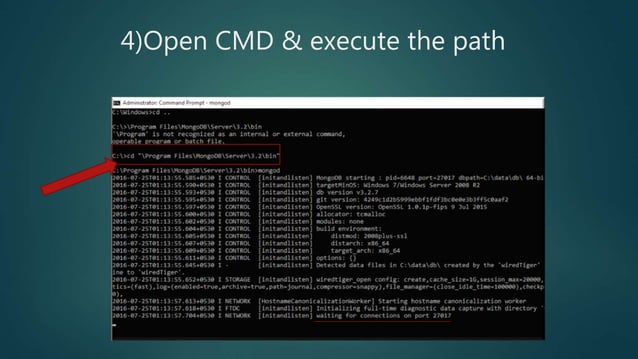 Mongo Db Introduction And Installation On Windows Ppt